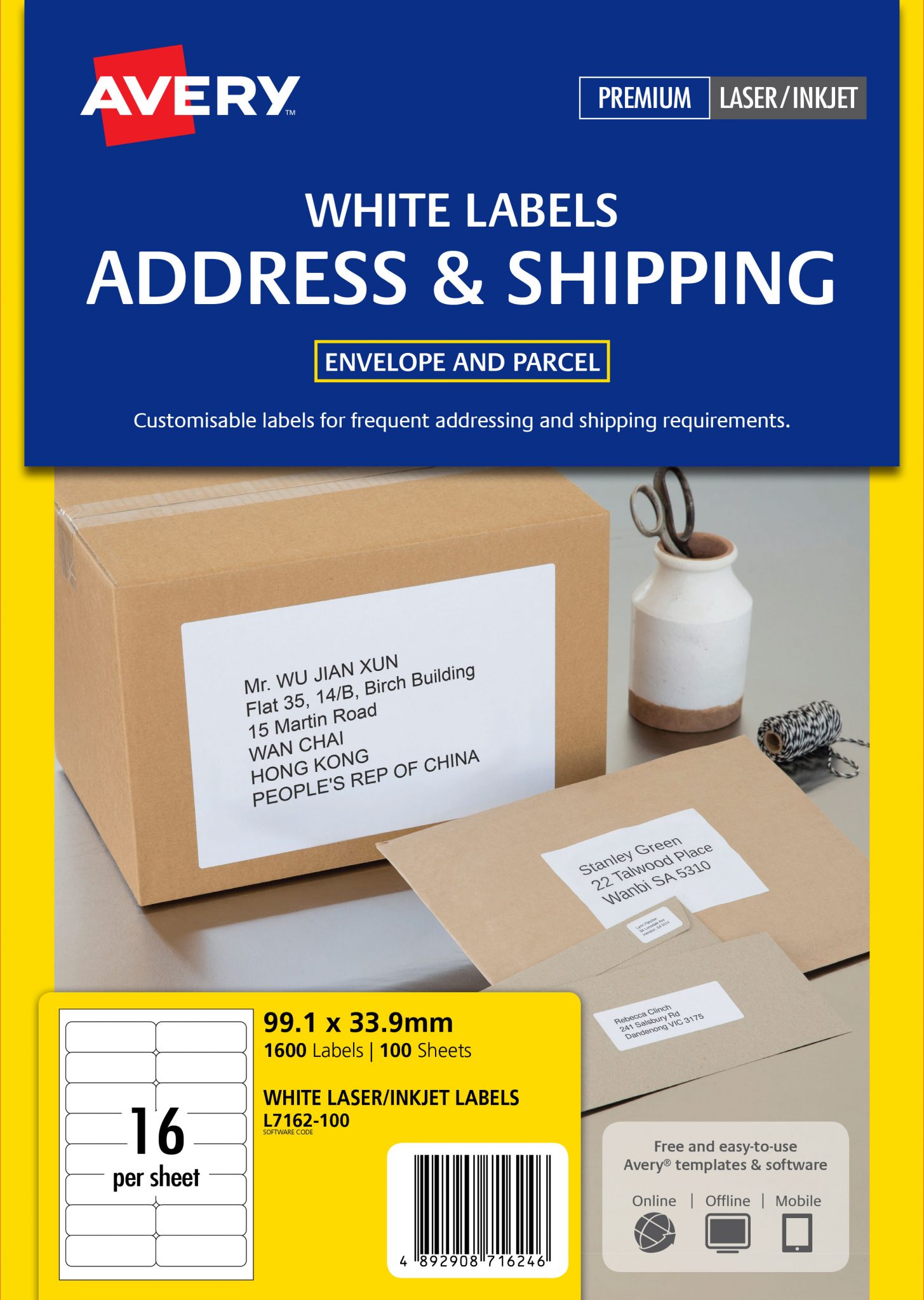 Avery® White Address Labels-L7162-100 - Avery Online Singapore