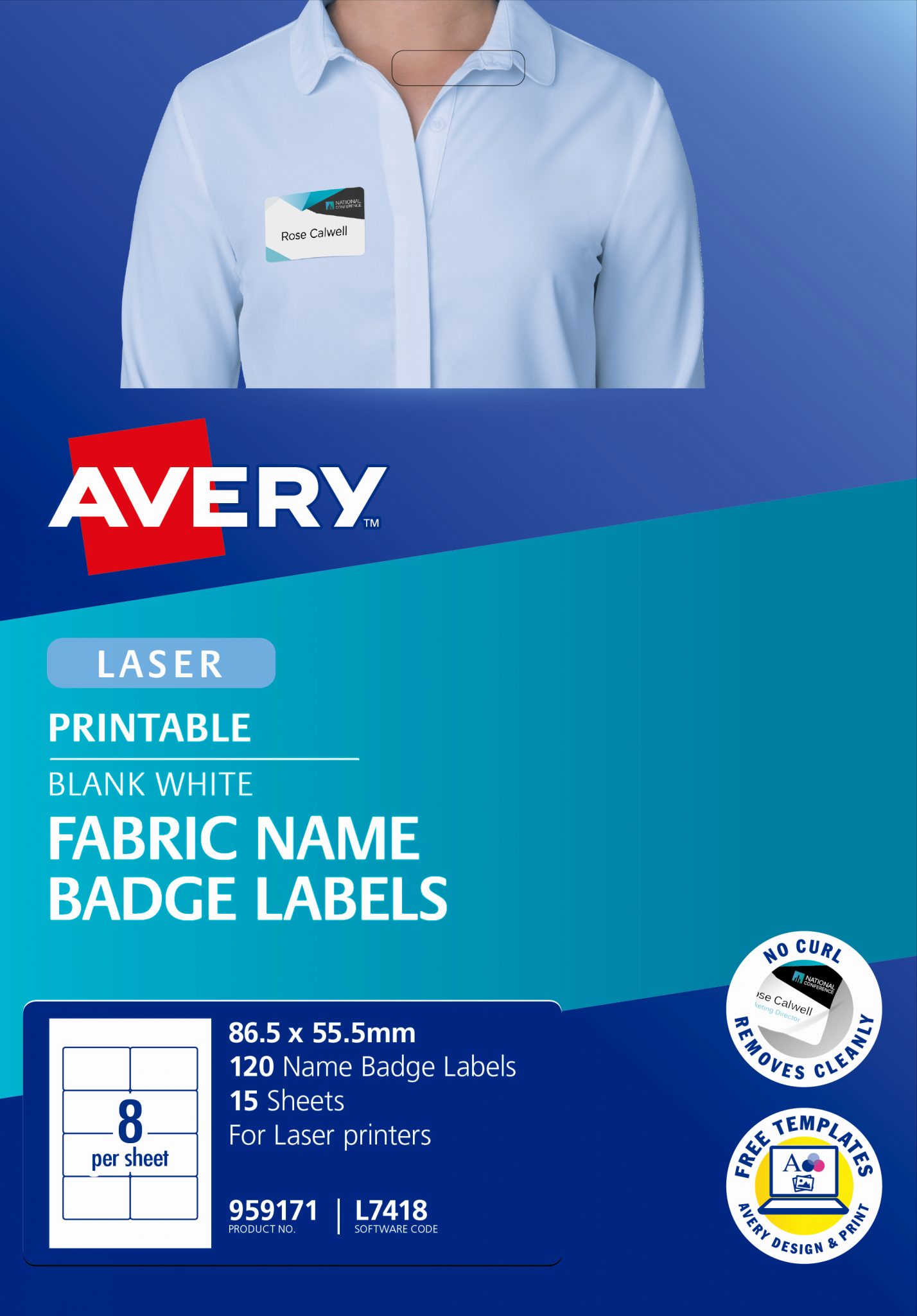 Avery® Fabric Name Badge Labels-L7418-15 - Avery Online Singapore